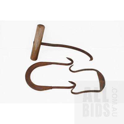 Two Vintage Bale Hooks and a Wooden - Lot 1240420 | ALLBIDS