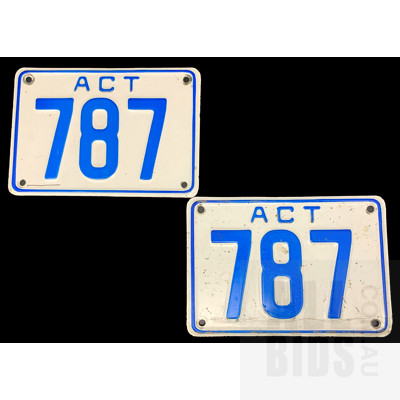 ACT Number Plate 787 - Lot 1237844 | CARBIDS