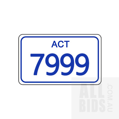 ACT Number Plate 7999 - Lot 1242949 | CARBIDS