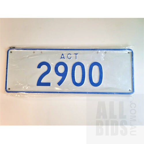 ACT 4-Digit Number Plate 2900 - Lot 1287512 | CARBIDS
