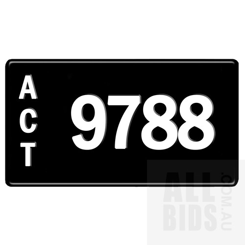 ACT 4-Digit Number Plate 9788 - Lot 1348546 | CARBIDS