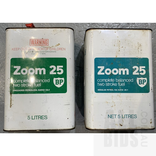 Vintage BP Zoom 25 5 Liter Tins - Lot 1355921 | ALLBIDS