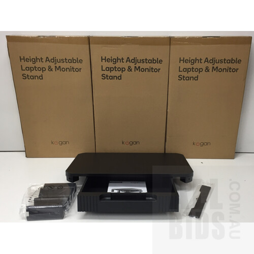 4 x Kogan Height Adjustable Monitor - Lot 1375073 | ALLBIDS
