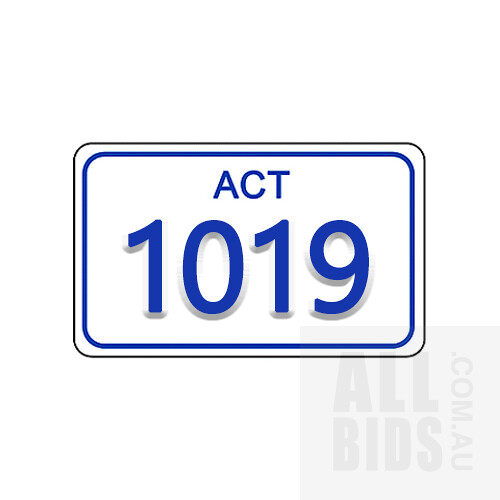 ACT 4-Digit Number Plate 1019 - Lot 1370060 | CARBIDS