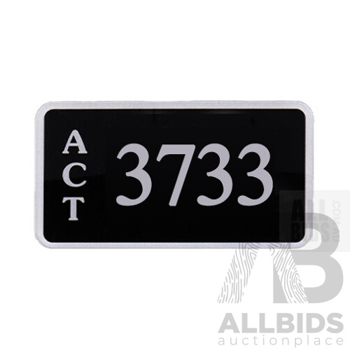 ACT 4-Digit Number Plate 3733 - Lot 1377820 | CARBIDS