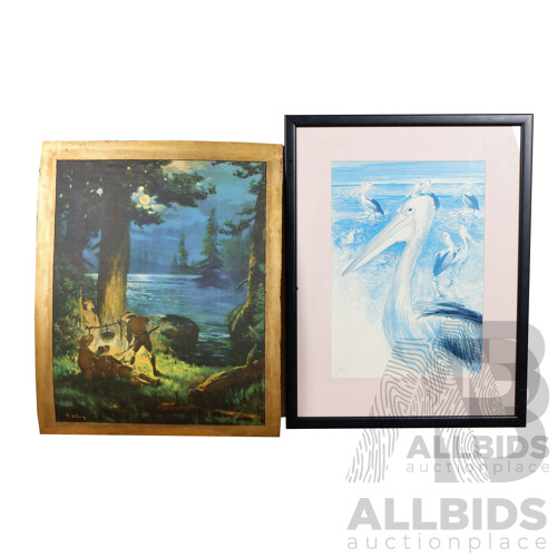 Two Offset Prints Pelicans (Framed), - Lot 1409770 | ALLBIDS