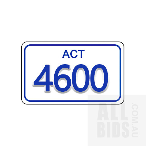 ACT 4-Digit Number Plate 4600 - Lot 1384359 | CARBIDS