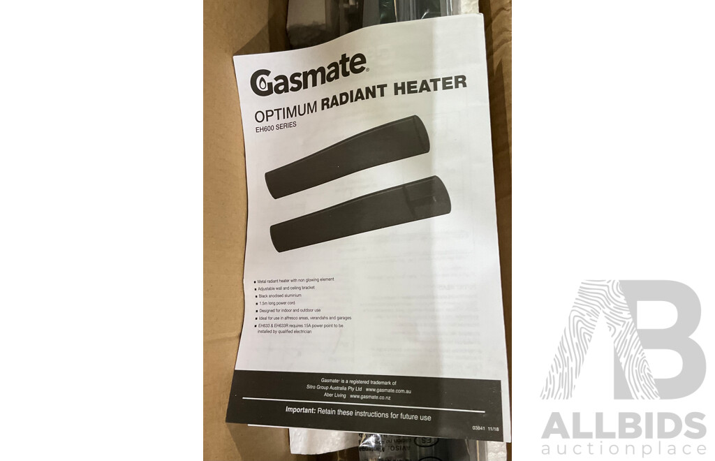 GASMATE Optimum 3200W Radiant Heater - Lot 1445402 | ALLBIDS