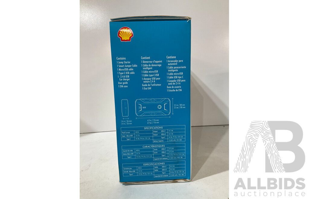 SHELL (SH912AU) Jump Starter, AIR - Lot 1428683 | ALLBIDS