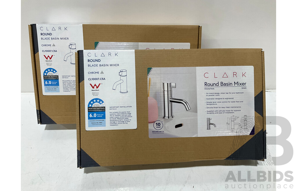 CLARK Round Basin Mixer Chrome - Lot 1448999 | ALLBIDS