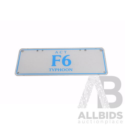 ACT Custom Number Plates F6 - Lot 1404447 | CARBIDS
