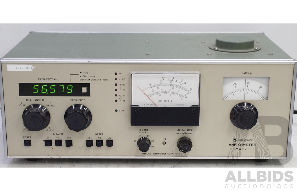Meguro MQ-171 VHF Q Meter - Lot 1445646 | ALLBIDS