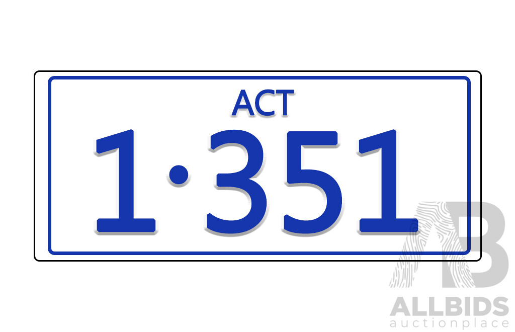 ACT 4-Digit Number Plate 1351 - Lot 1460891 | CARBIDS