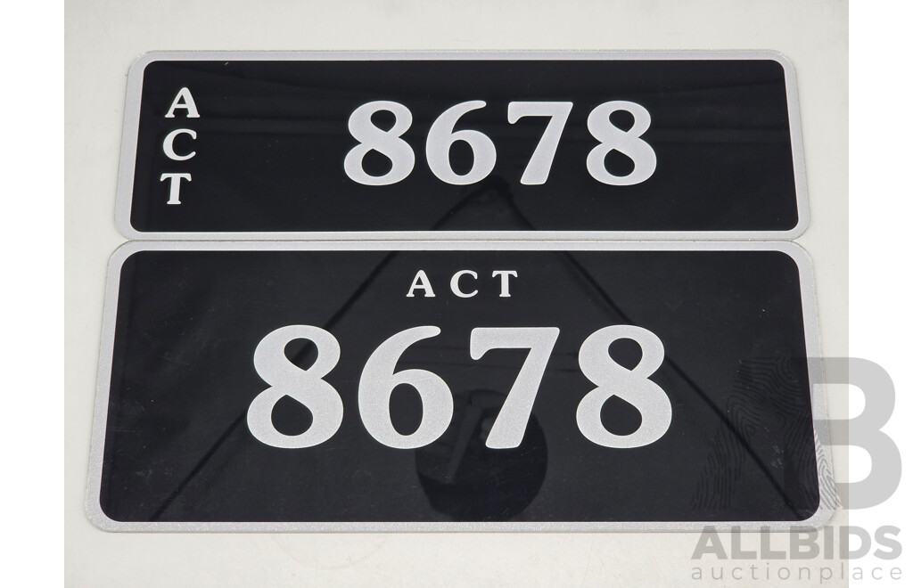ACT 4-Digit Number Plate 8678 - Lot 1538971 | CARBIDS