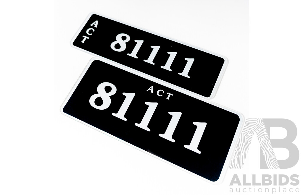 ACT 5-Digit Number Plate 81111 - Lot 1617564 | CARBIDS