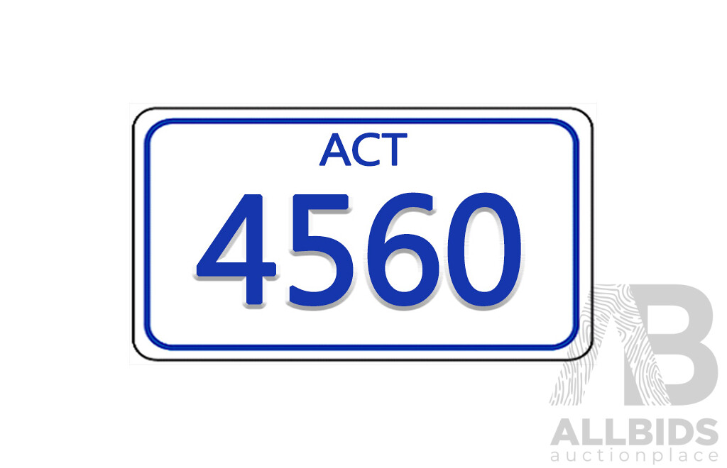 ACT 4-Digit Number Plate 4560 - Lot 1474700 | CARBIDS