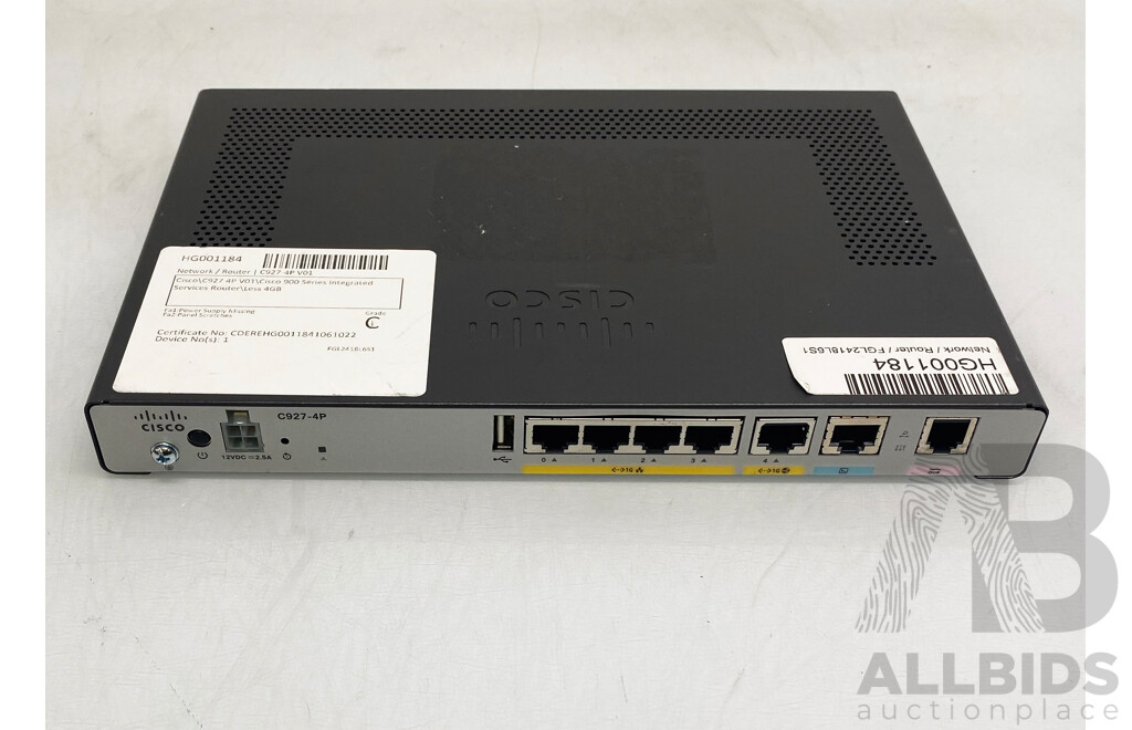 Cisco (C927-4P) Cisco 900 Series - Lot 1524856 | ALLBIDS