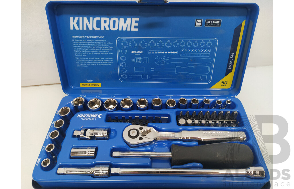 Kincrome 50 Piece Socket Set and - Lot 1491648 | ALLBIDS