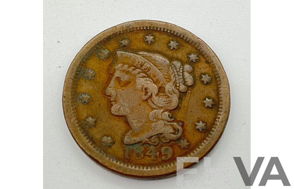 USA 1849 One Cent Coin - Lot 1501823 | EHVA