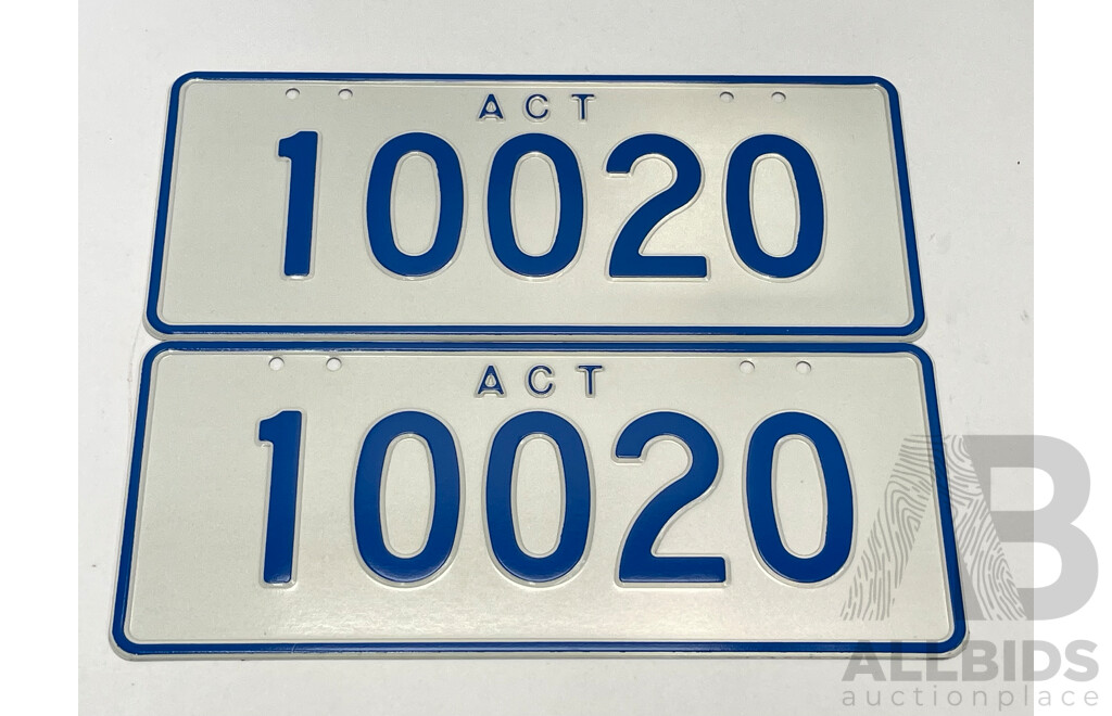 ACT 5-Digit Number Plate 10020 - Lot 1518921 | CARBIDS