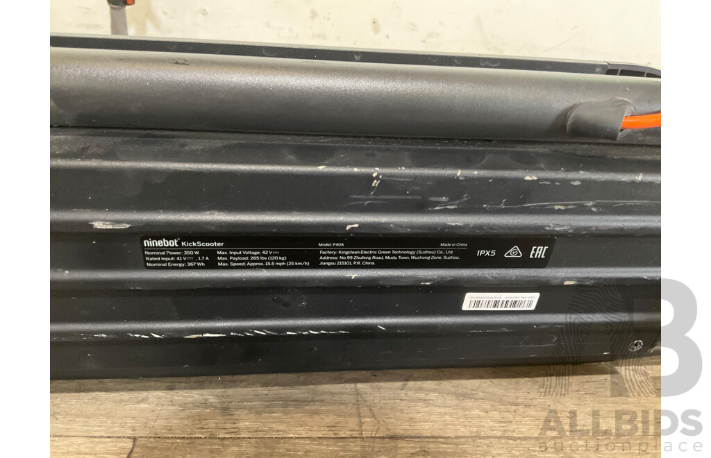 Segway Ninebot F40A KickScooter - Lot 1526846 | ALLBIDS
