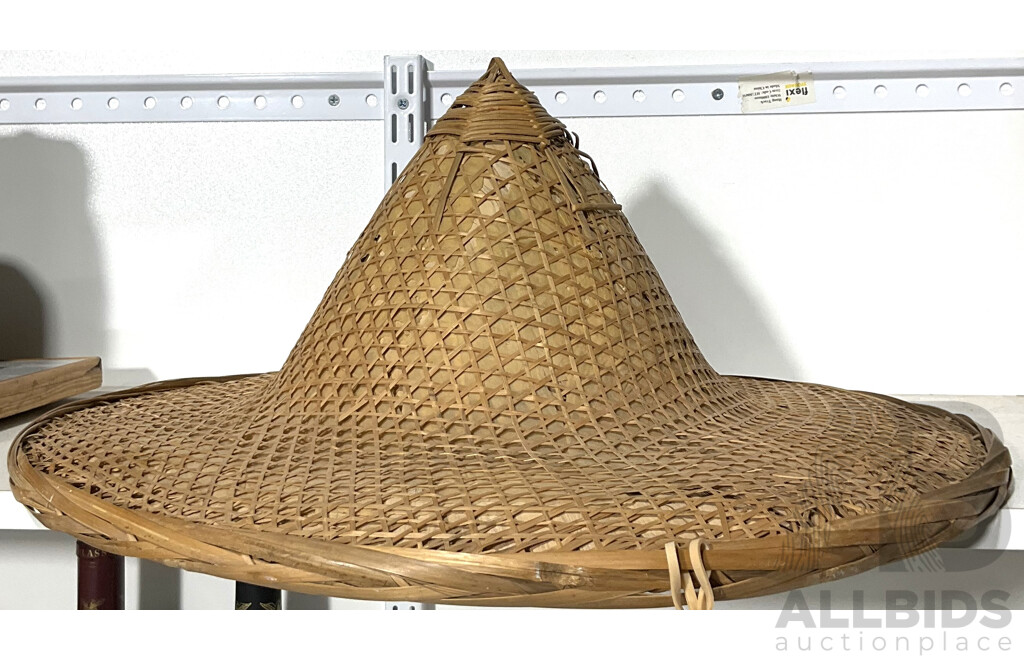 Vintage Bamboo Wicker Conical Rice - Lot 1524592 | ALLBIDS