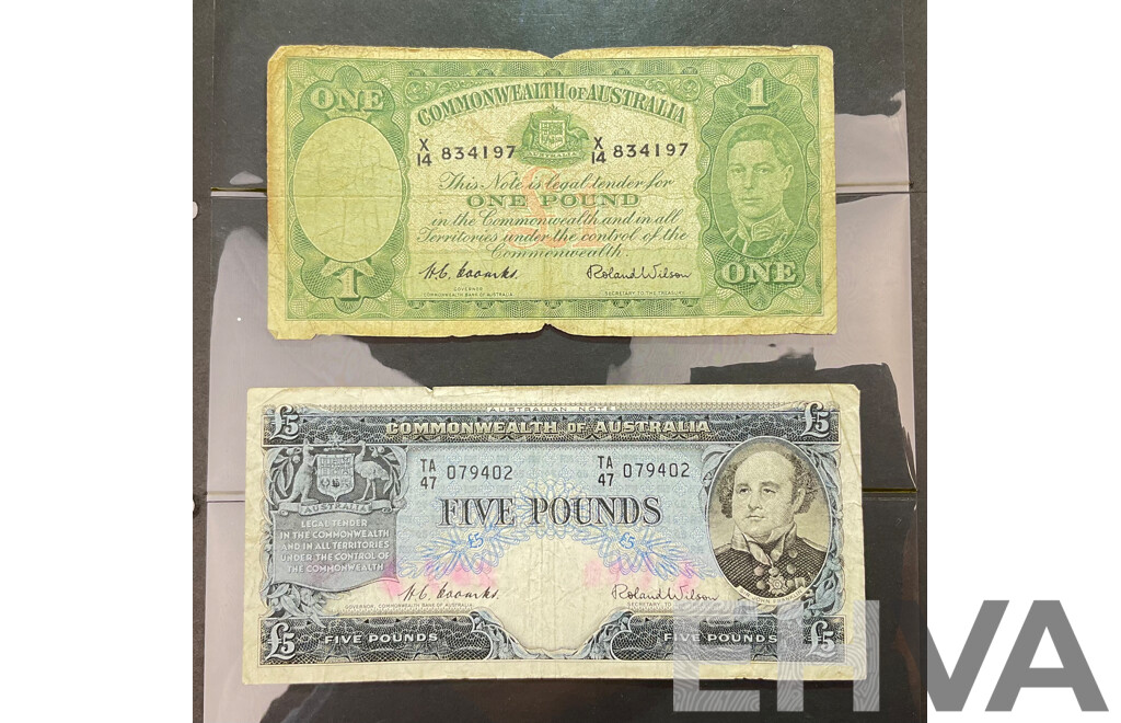 Australian 1954 Five Pound Note - Lot 1539458 | EHVA
