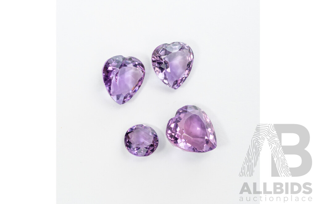 Amethyst (4) Natural Unset Gemstones - Lot 1591753 | ALLBIDS