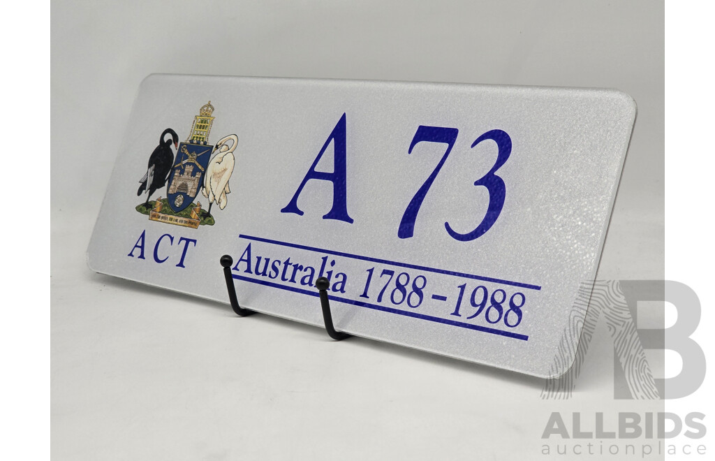 ACT Bicentennial Number Plate A73 - Lot 1529341 | CARBIDS