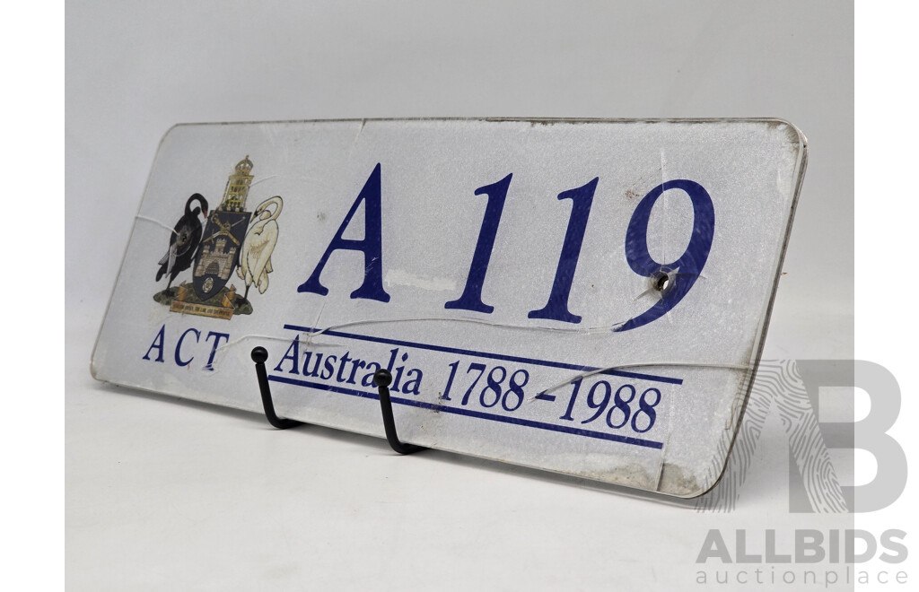 ACT Bicentennial Number Plate A119 - Lot 1533926 | CARBIDS