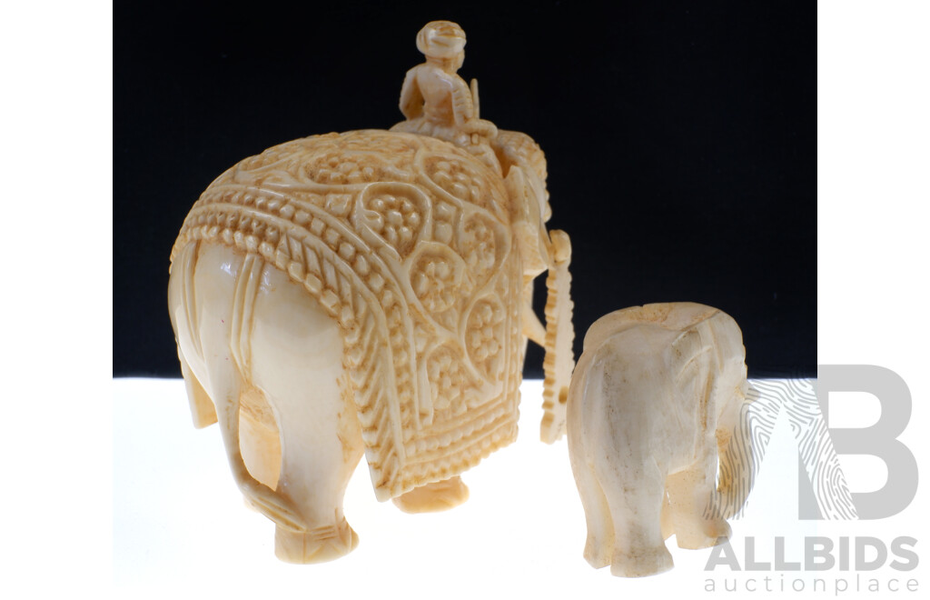 Hand Carved Ivory Elephant Statue - Lot 1545677 | ALLBIDS