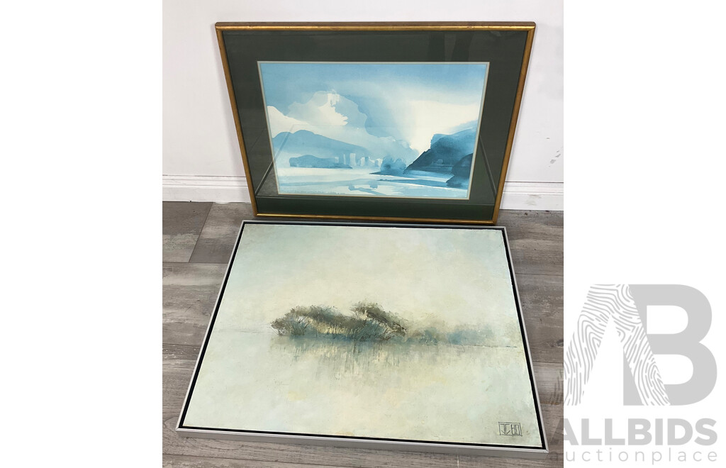 J. Caddaye, River Scene 1980, Oil - Lot 1540236 | ALLBIDS