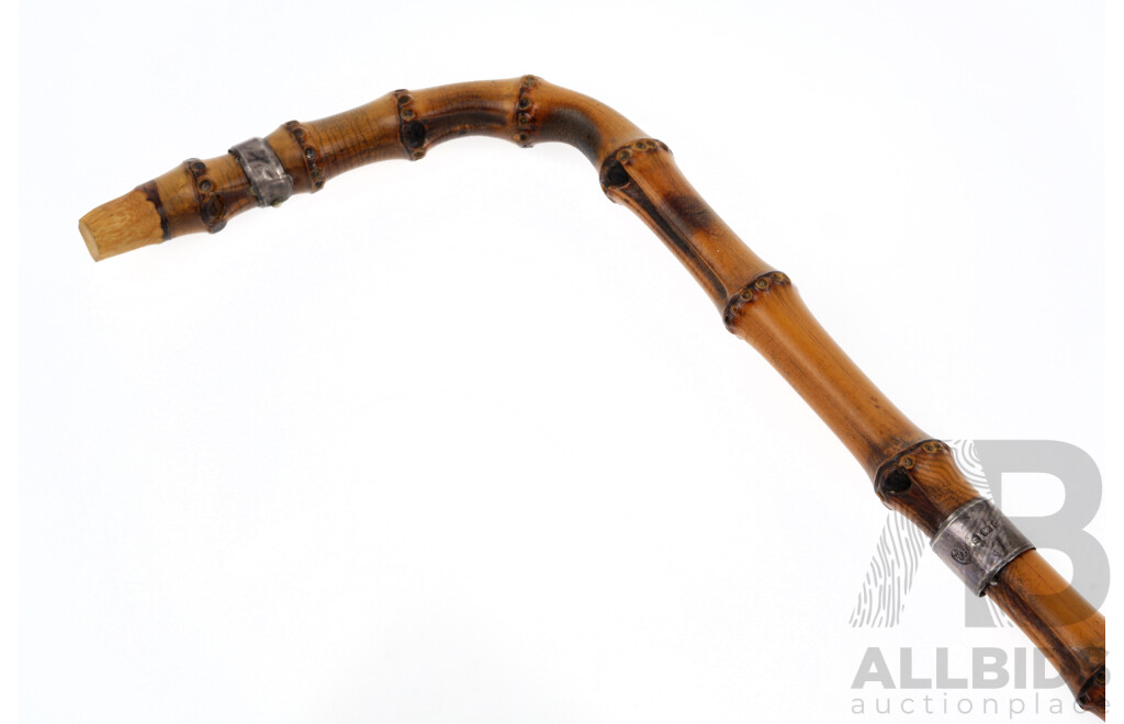 Antique Bamboo Walking Cane with - Lot 1547984 | ALLBIDS