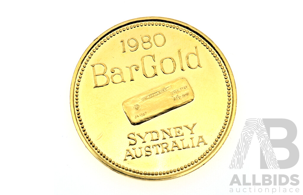 99.9% Fine Gold 1980 Bar Gold Coin - Lot 1549004 | ALLBIDS