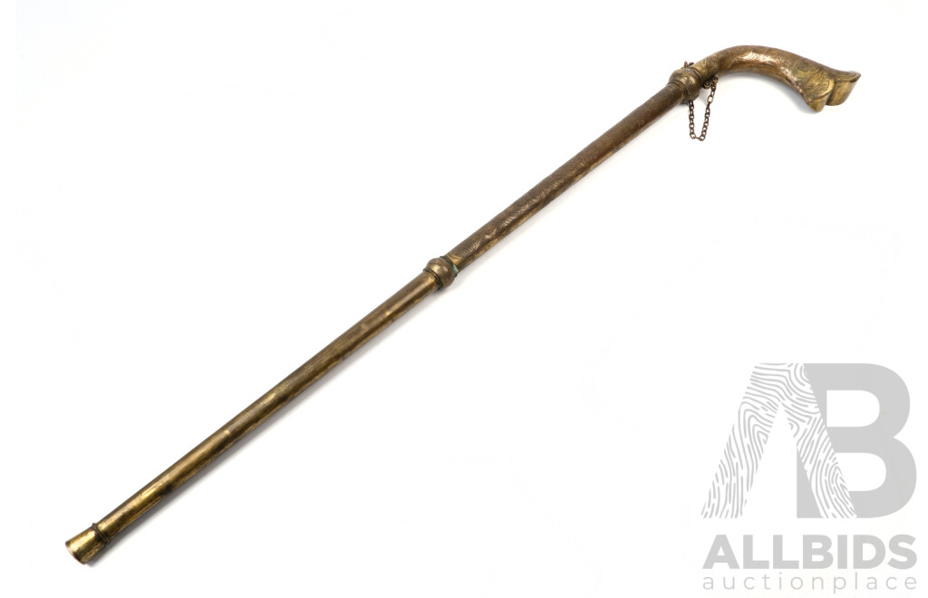 Vintage Brass Walking Stick with - Lot 1549533 | ALLBIDS