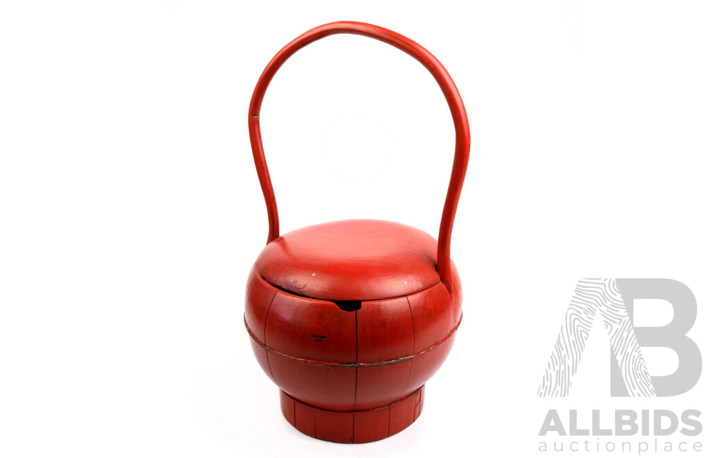 Vintage Asian Wooden Rice Carrier - Lot 1558610 | ALLBIDS