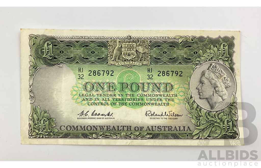 Australian 1961 One Pound Note, - Lot 1579645 | ALLBIDS