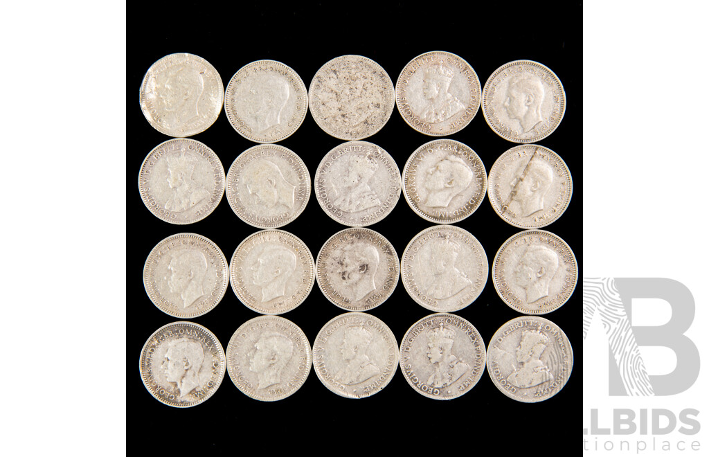 Twenty Australian KGV, KGVI Silver - Lot 1611662 | ALLBIDS