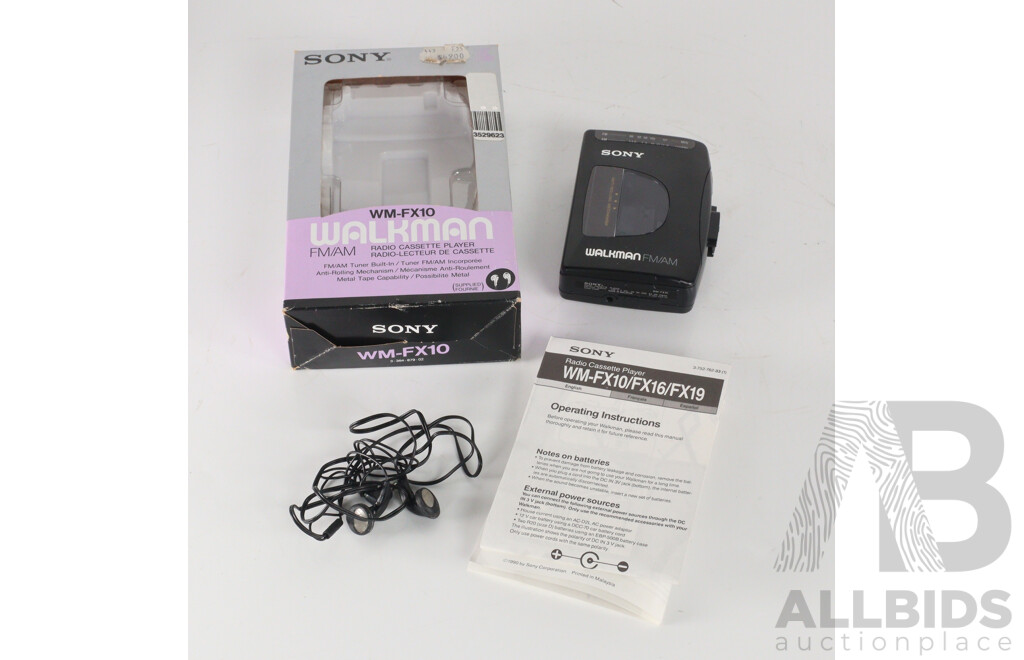 Vintage Sony Walkman WM FX 10 AM - Lot 1616574 | ALLBIDS