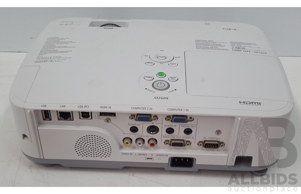 NEC (M260X) XGA 3LCD Projector - Lot 1579515 | ALLBIDS