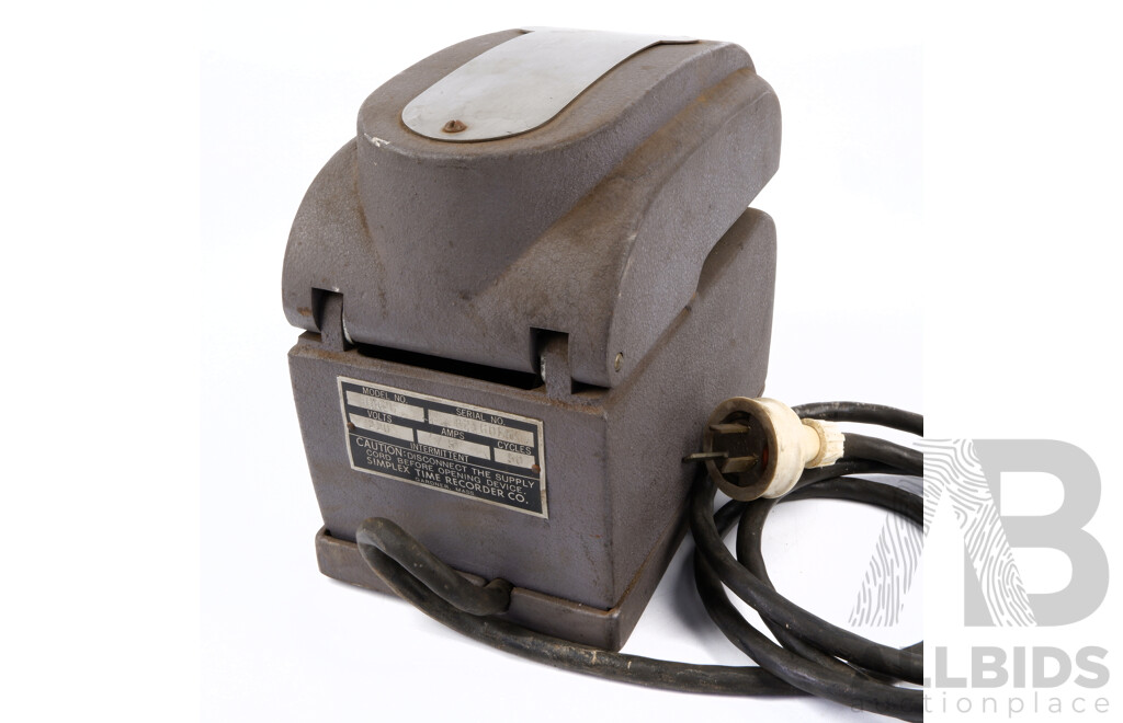 Vintage Art Deco Simplex Time Recorder - Lot 1580078 | ALLBIDS