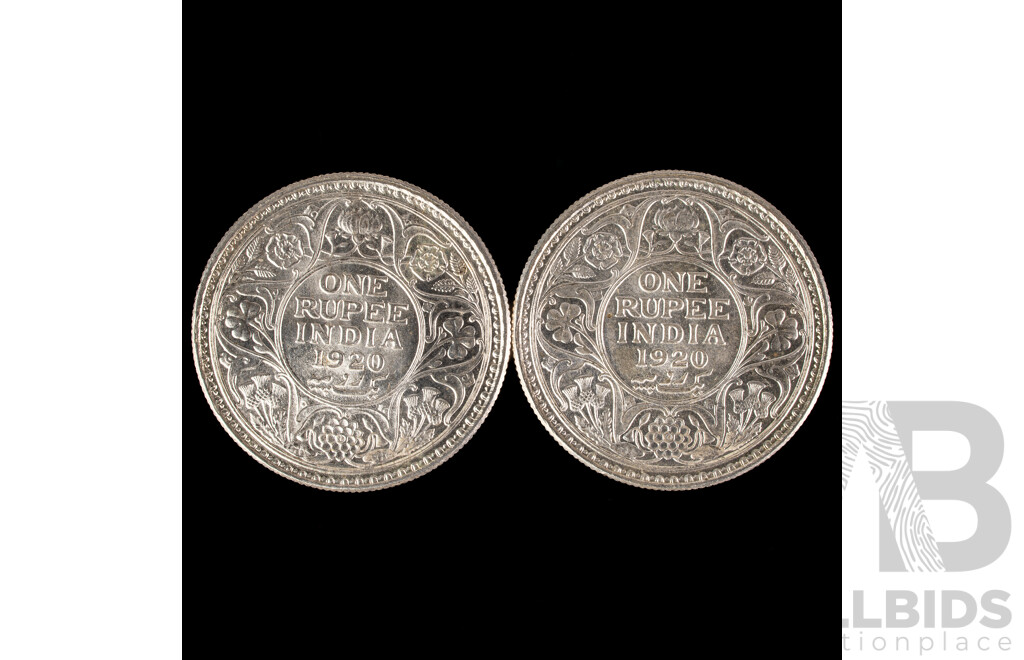Two India 1920 KGV Silver One Rupee - Lot 1616449 | ALLBIDS