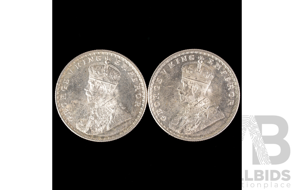 Two India 1920 KGV Silver One Rupee - Lot 1616449 | ALLBIDS