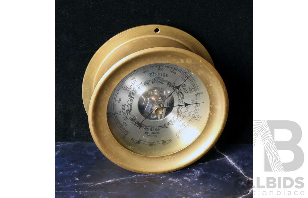 Brass Cased Wall Mount Barometer - Lot 1595959 | ALLBIDS