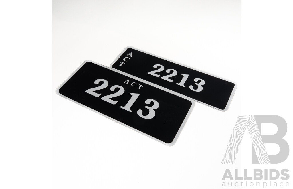 ACT 4-Digit Number Plate 2213 - Lot 1610807 | CARBIDS