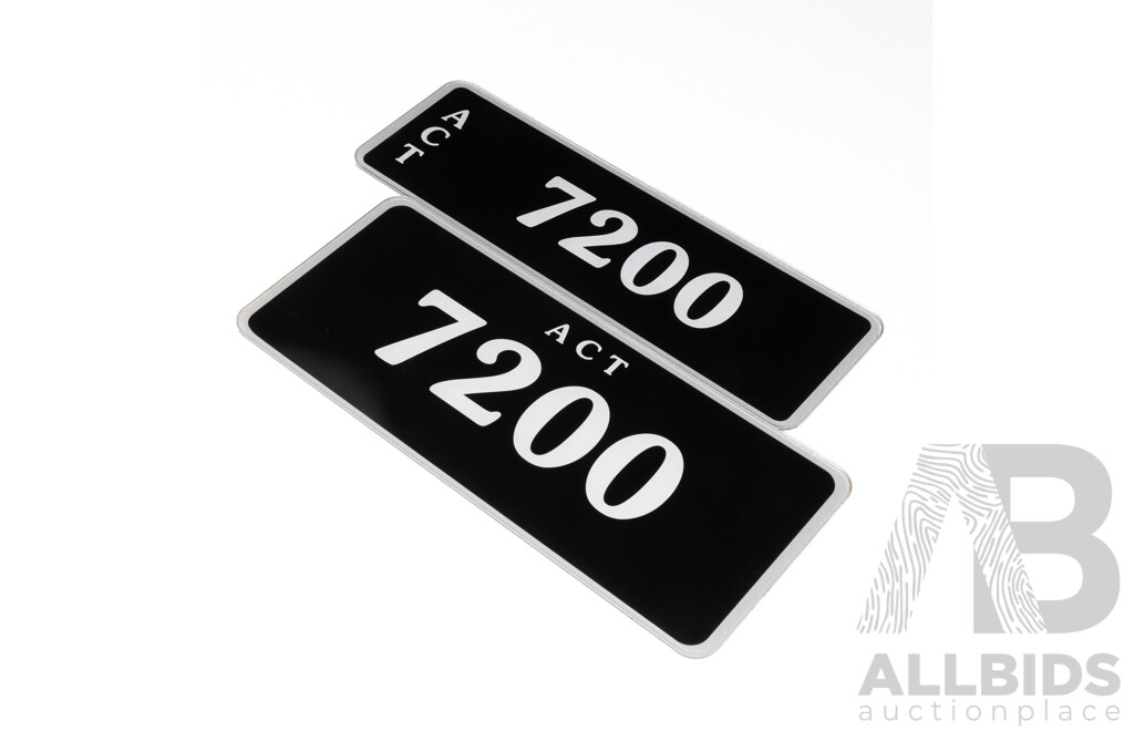 ACT 4-Digit Number Plate 7200 - Lot 1608054 | CARBIDS