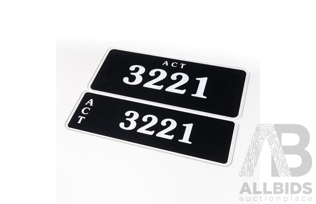 ACT 4-Digit Number Plate 3221 - Lot 1603003 | CARBIDS
