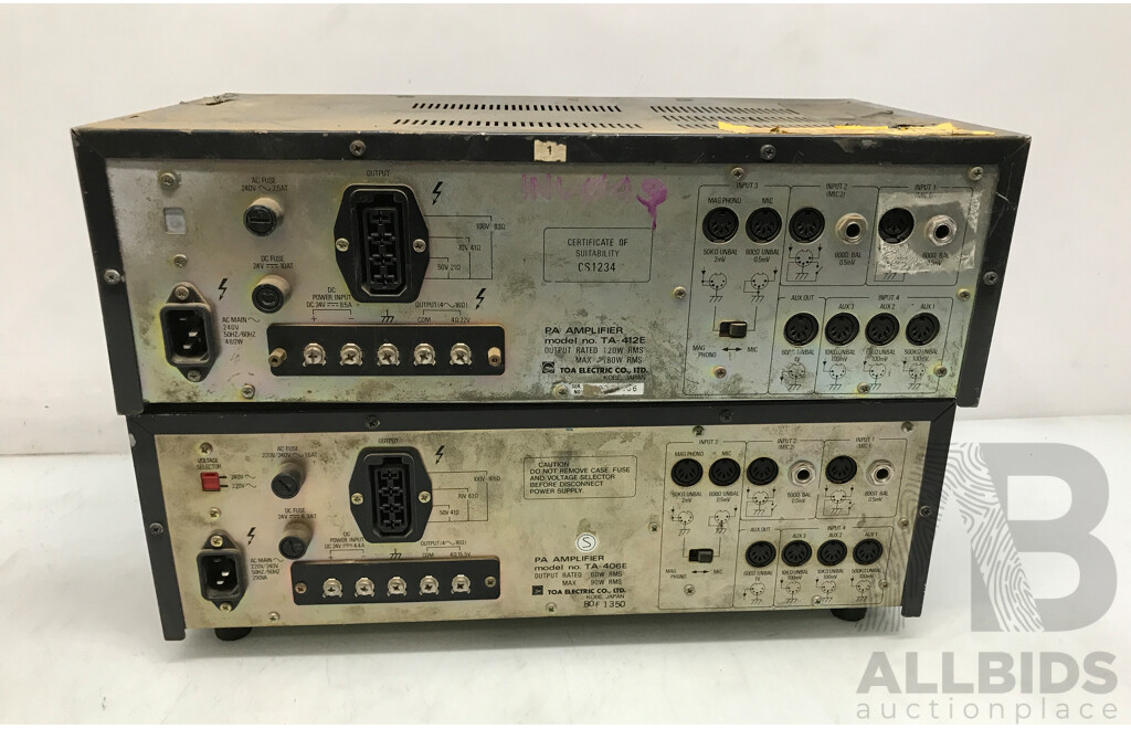Vintage Toa TA-412E and TA-406E - Lot 1601650 | ALLBIDS