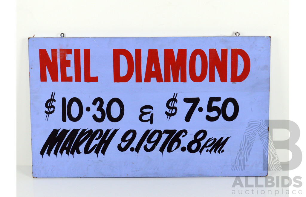 Hand Painted Neil Diamond Ticket - Lot 1605793 | ALLBIDS