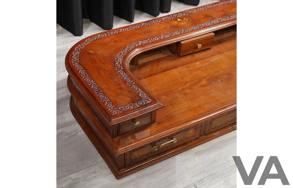 Rosewood Horseshoe Desk No Hardware - Lot 1606437 | EHVA
